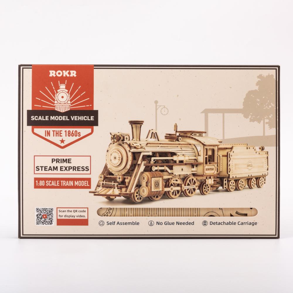 Robotime ROKR Train Model 3D Wooden Puzzle Toy Assembly Locomotive — Luxenmart Up to 80% Off ...